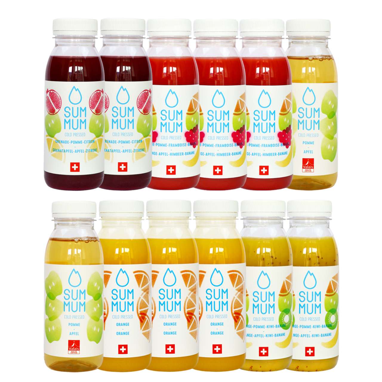 Jus de fruits suisses pressés à froid en Valais | SUMMUM